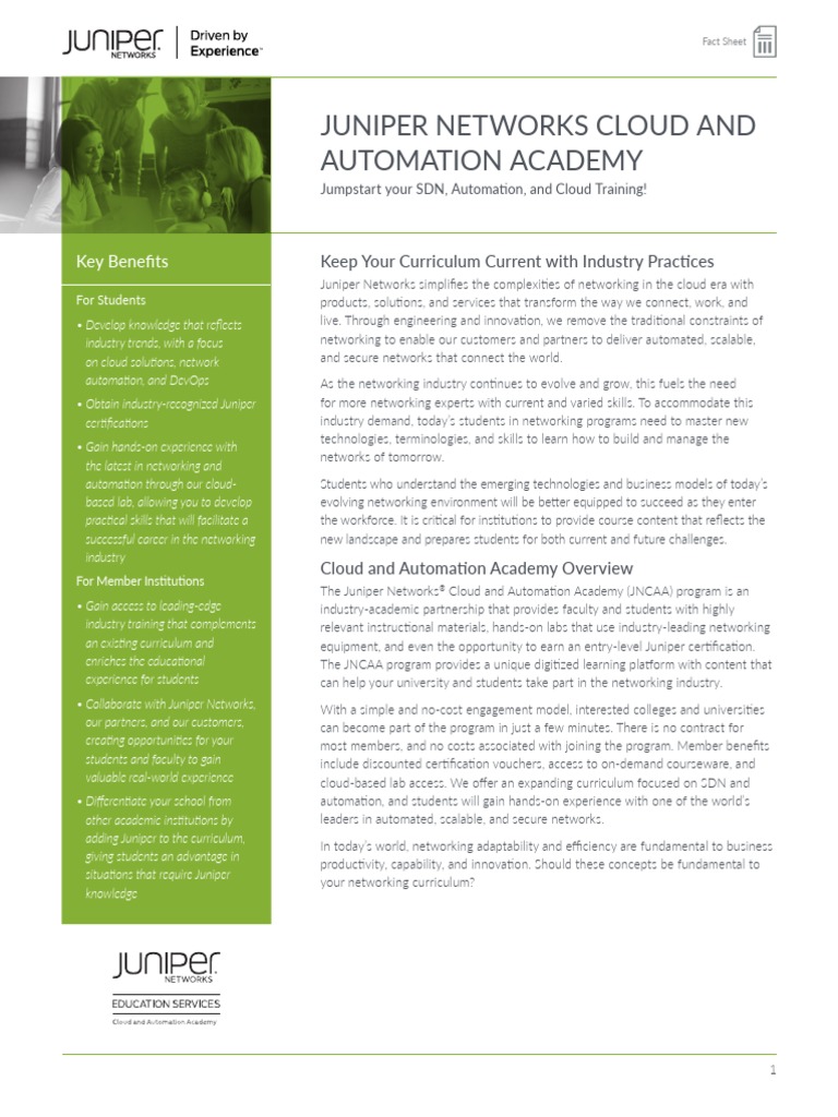 Juniper Networks Cloud and Automation Academy_0422_Fact sheet | PDF ...