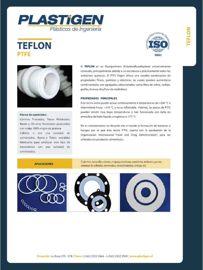 Ficha Tecnica Teflon | PDF