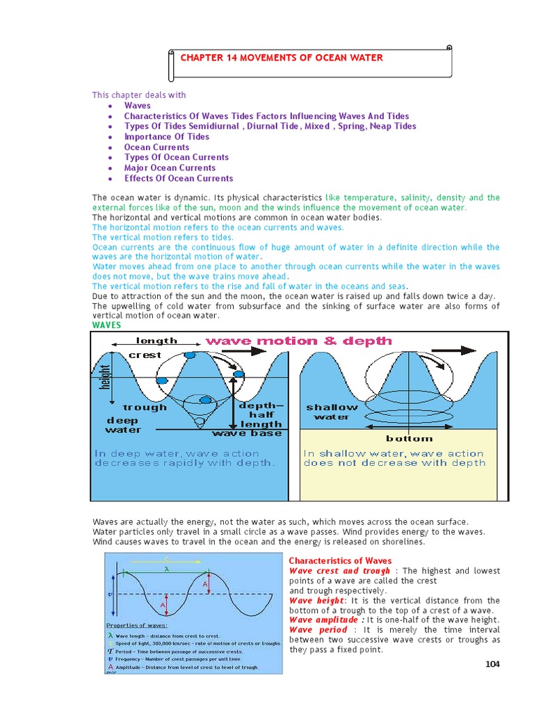 Chapter 14 Movements of Ocean Water: This Chapter Deals With | PDF ...