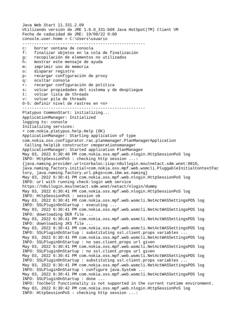 Error NetAct | PDF | Protocolos de capa de aplicación | Oracle Corporation