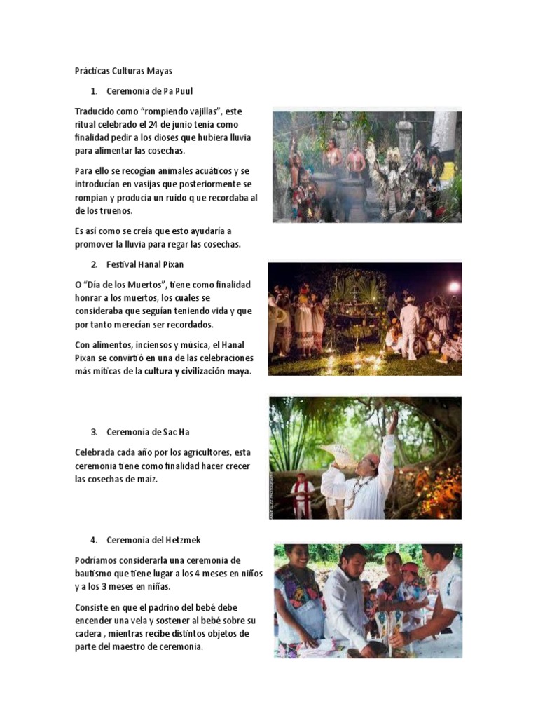 Principales Prácticas Culturales Mayas | PDF | Ciencias sociales ...