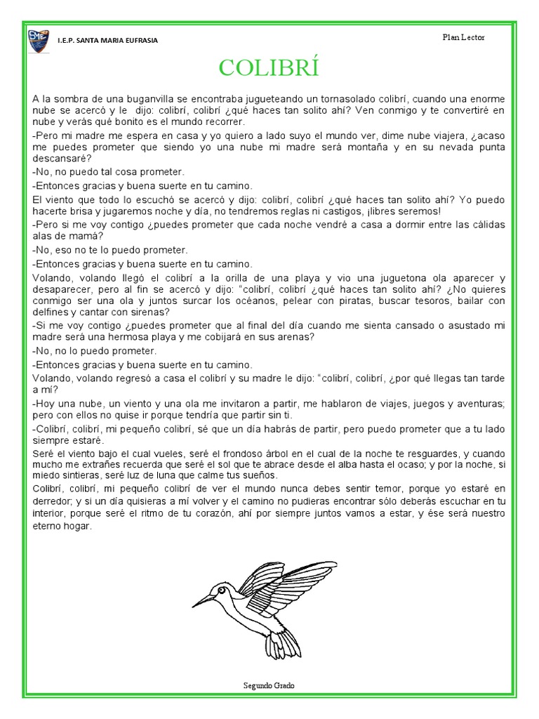 Plan Lector El Colibrí | PDF