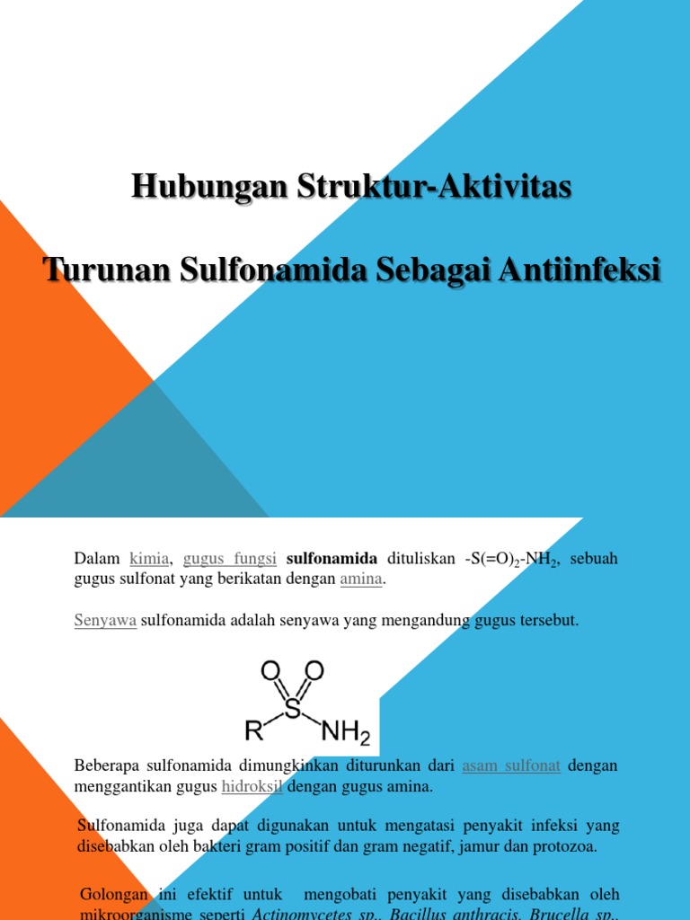 Sulfonamida: Struktur dan Aktivitas | PDF | Sains & Matematika