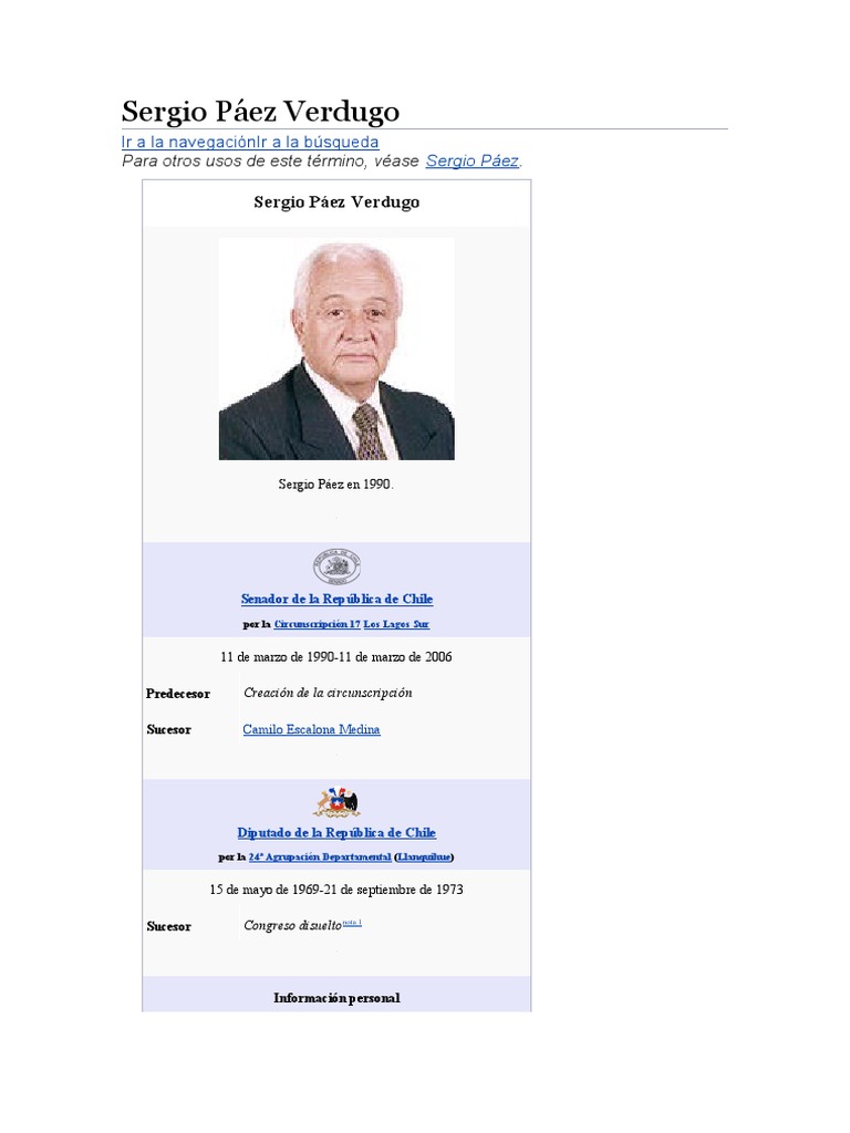 Sergio Paez | PDF | Chile | Eventos políticos
