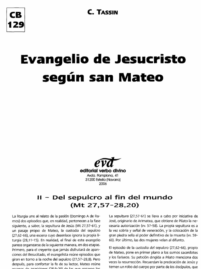 Extracto 129 - Evangelio-de-Jesucristo-Segun-San-Mateo | PDF | Jesús | La resurrección de Jesús