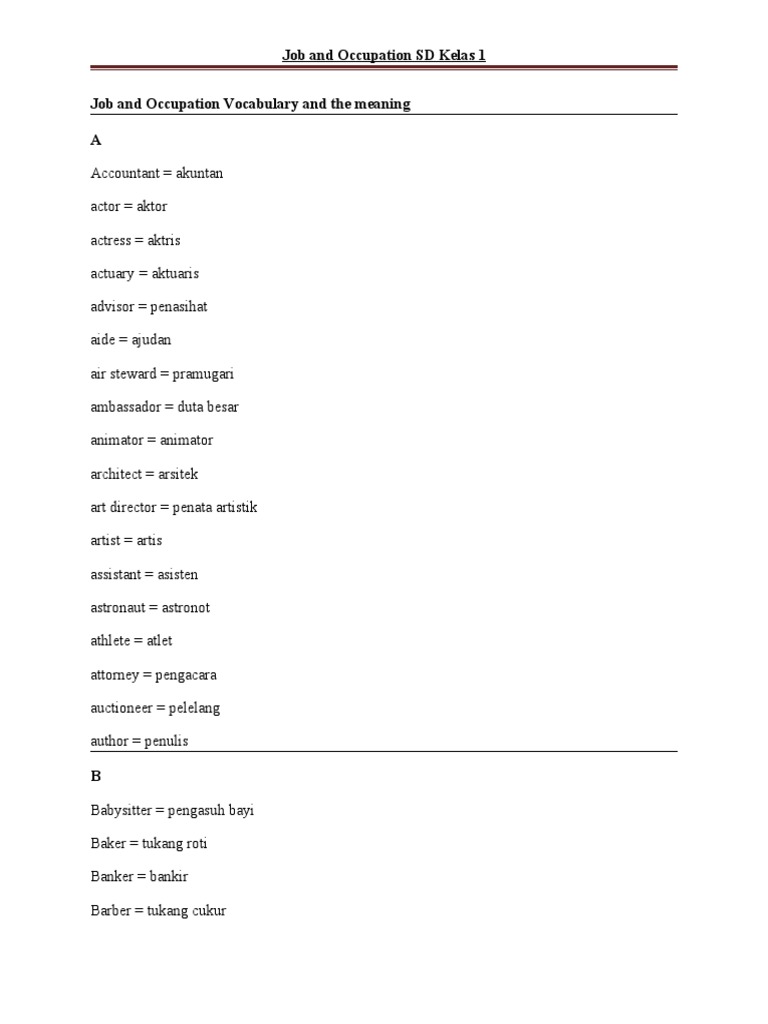 An Introduction to Various Jobs and Occupations | PDF