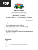 Exit Examination Model Exam For Buma 2023 Academic Year | PDF ...