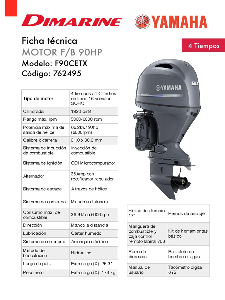 Motor F/B 90Hp: Ficha Técnica | PDF
