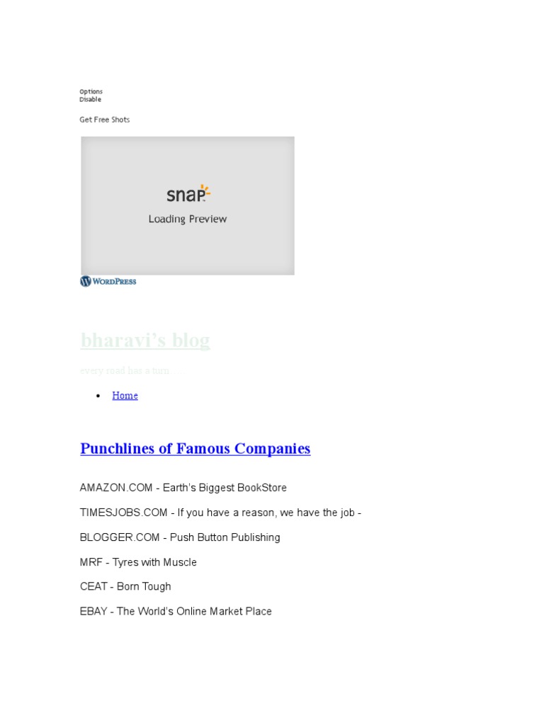 Bharavi's Blog: Punchlines of Famous Companies | PDF | Hsbc | Business