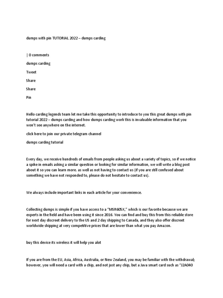 Dumps With Pin Tutoriol | PDF | Emv | Visa Inc.