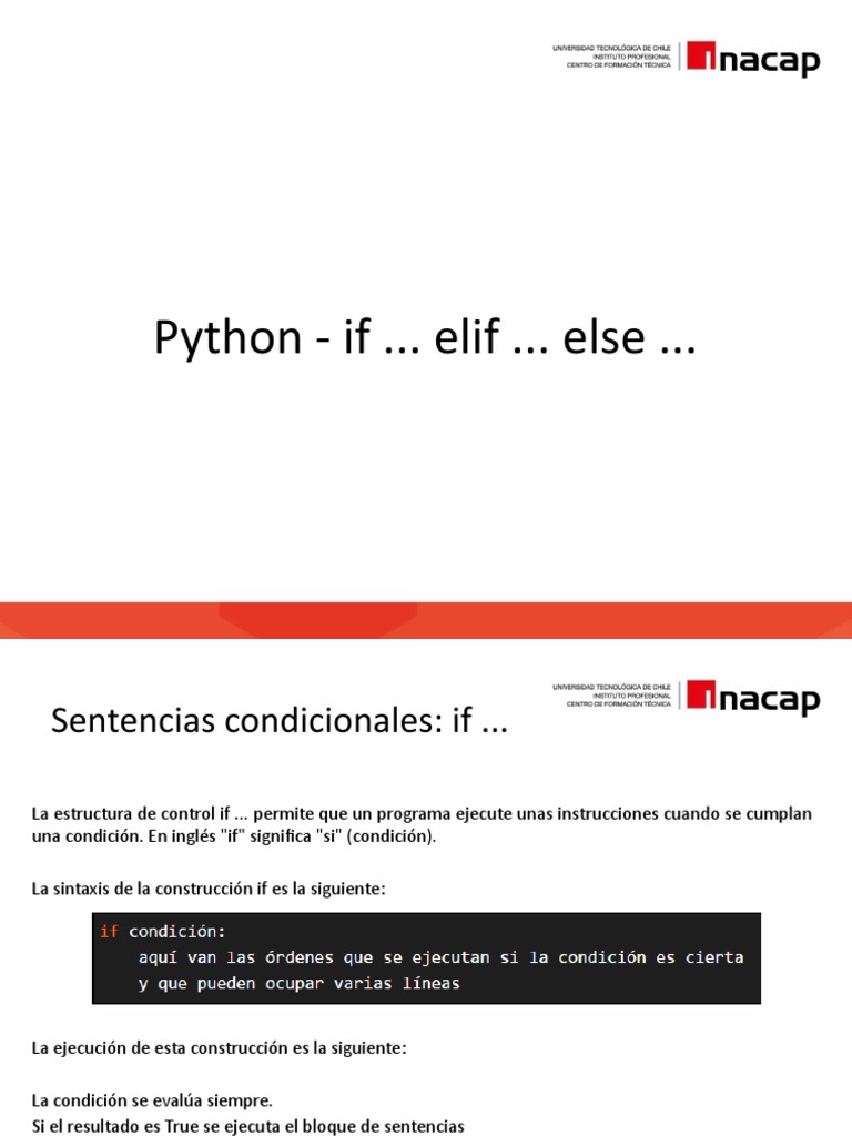 Python Condicionales | PDF | Python (lenguaje de programación) | Flujo ...