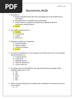 Biostatistics - Multiple Choice Questions | PDF | Sensitivity And Specificity | Correlation And ...