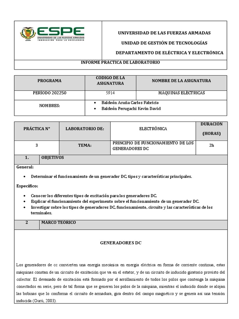 Generadores DC | PDF | Generador eléctrico | Inductor
