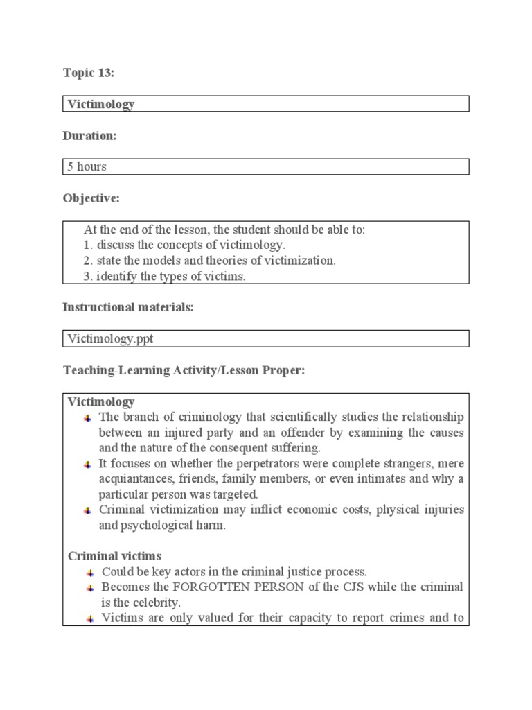 An Introduction to Victimology: Models, Theories, and Types of ...