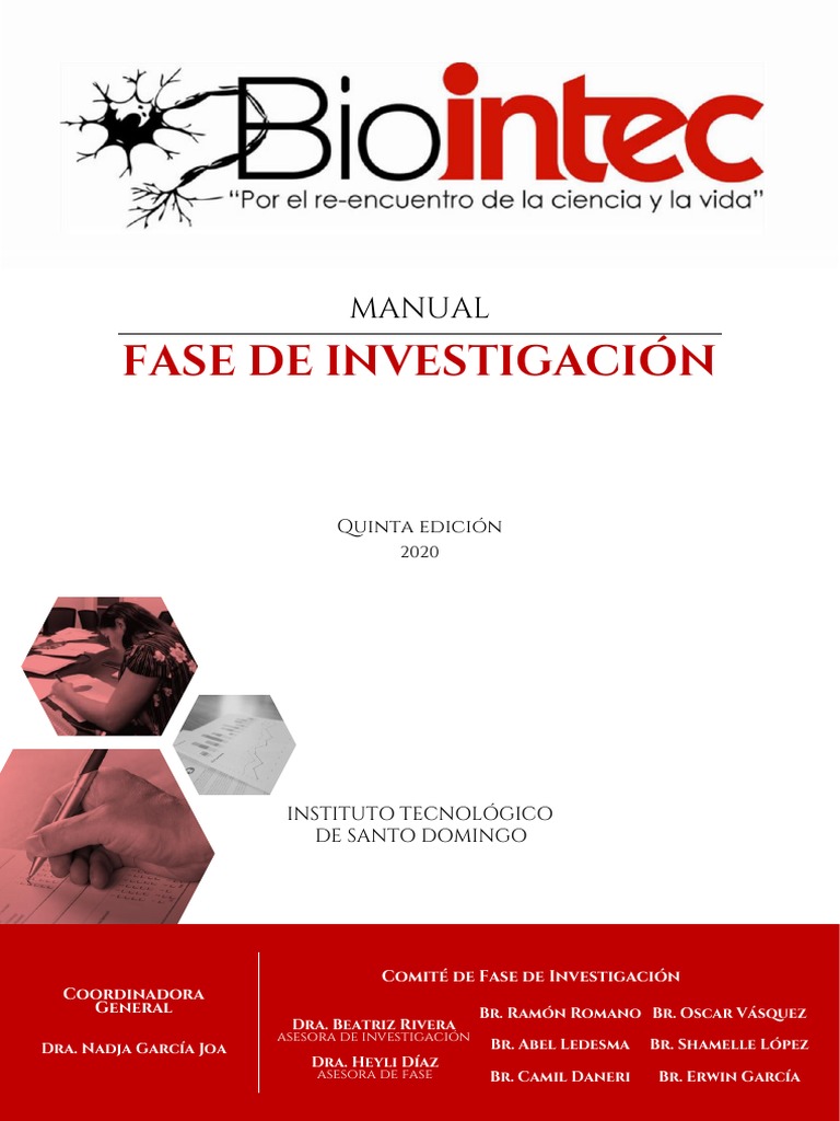 Proyecto BioINTEC - Manual de Fase de Investigación, 5ta Edición | PDF | Diagnostico medico ...