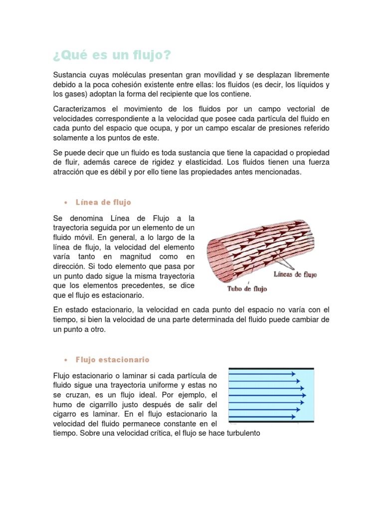 Qué Es Un Flujo | PDF | Velocidad | Fluido