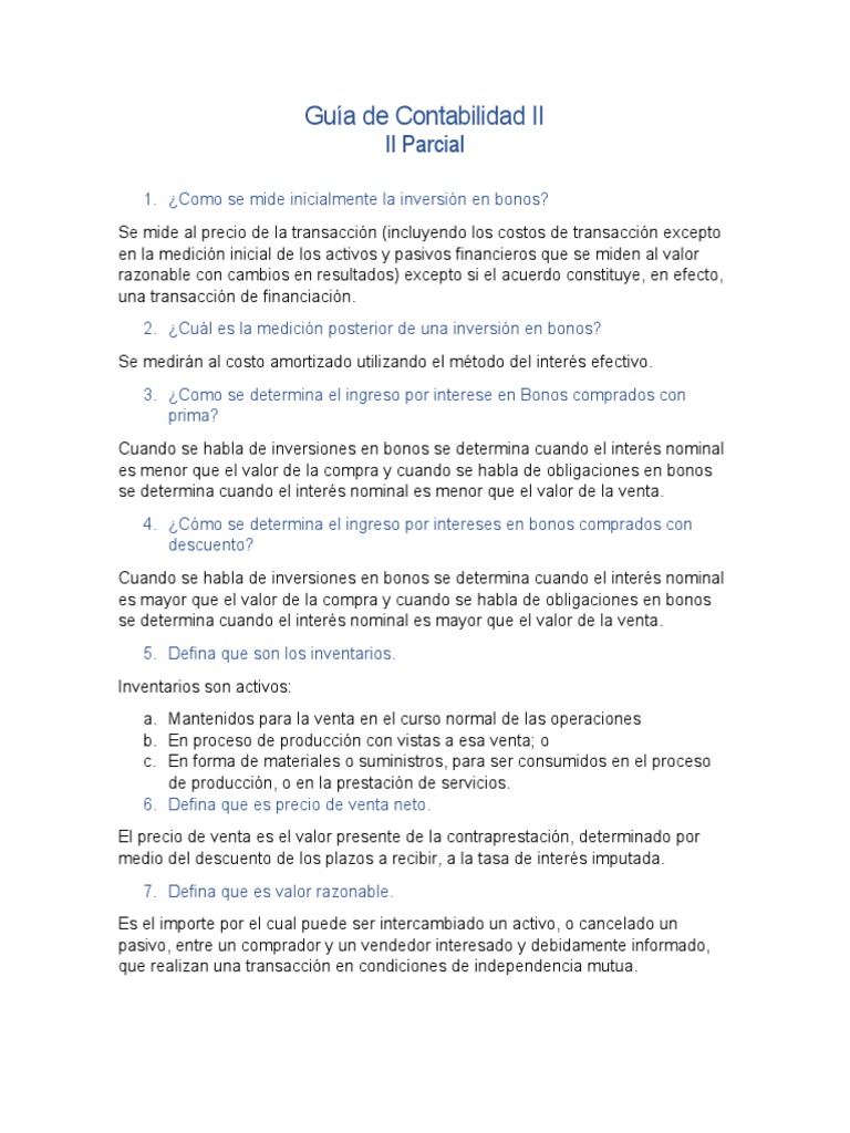 Guia de Contabilidad II - II Parcial | PDF | Inventario | Contabilidad