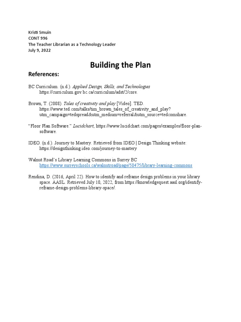 Building The Plan References | PDF
