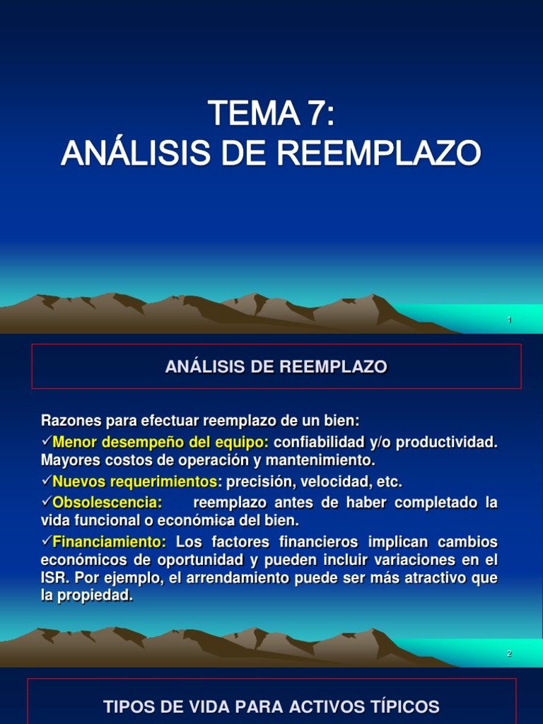 Analisis de Reemplazo | Descargar gratis PDF | Costo | Valor de mercado