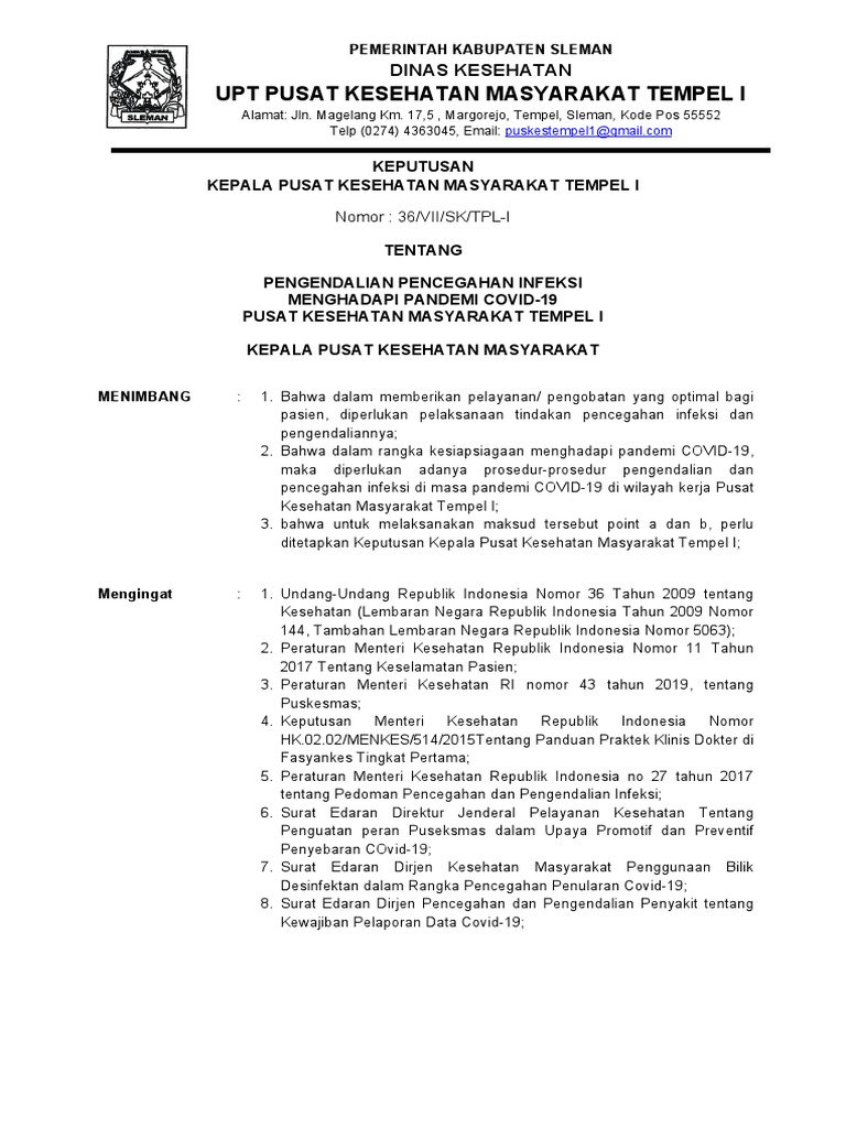 SK Pedoman Ppi Covid | PDF