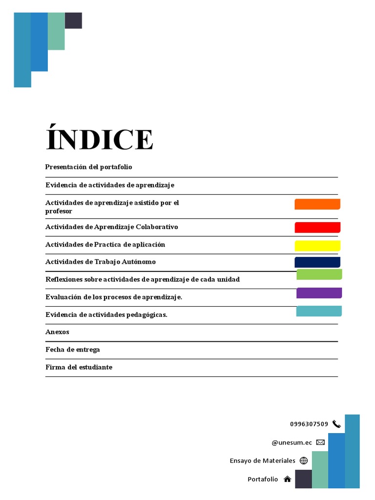 Índice de Portafolio | PDF