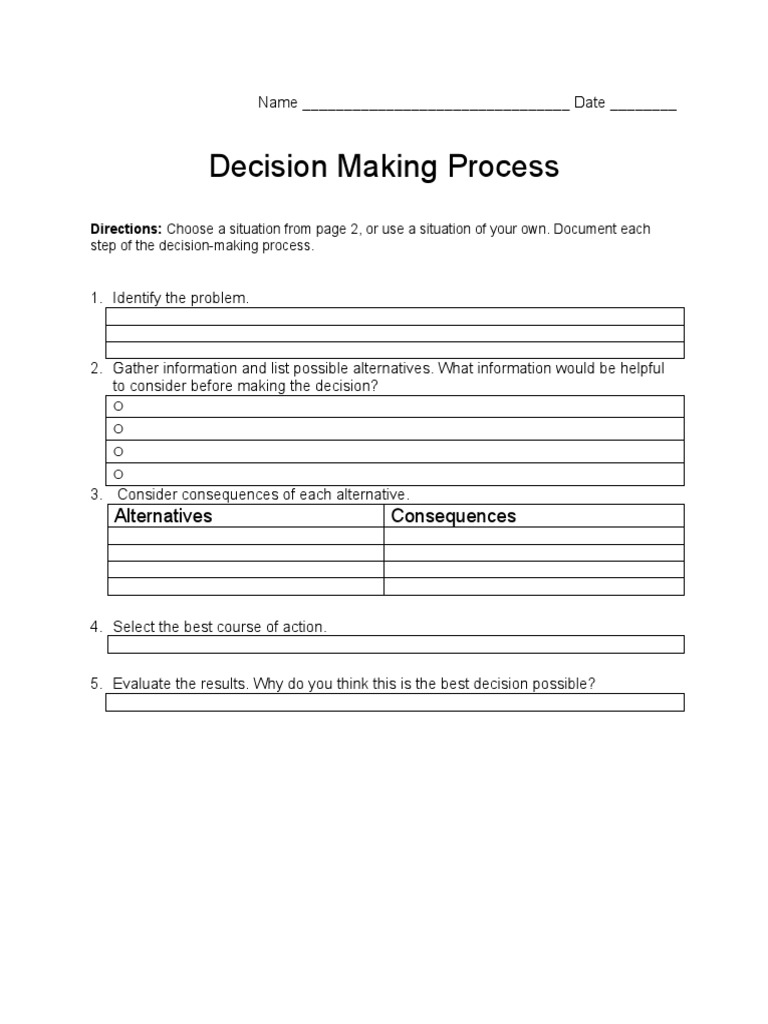 Decision Making Process | PDF | Decision Making