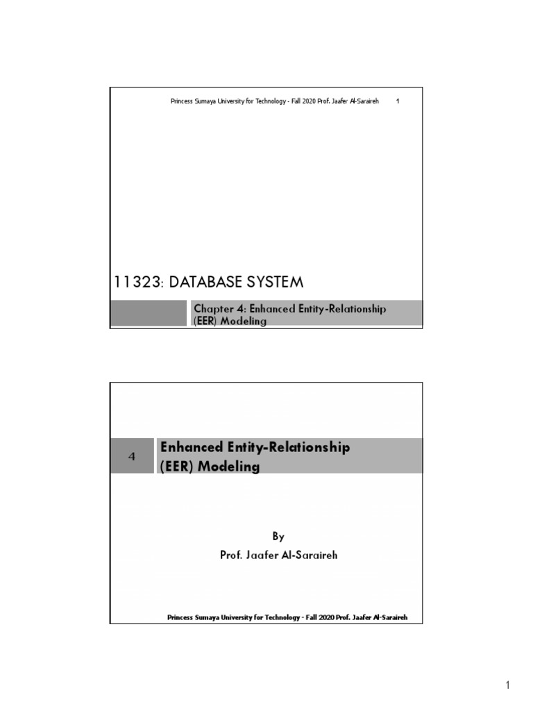 04 Chapter 04 Enhanced Entity-Relationship (EER) Modeling | PDF | Inheritance (Object Oriented ...