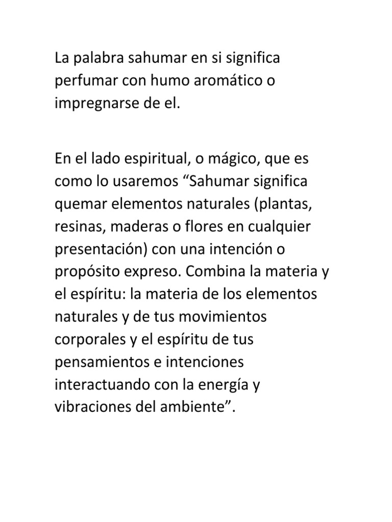 Sahumar y Sahumerios | PDF