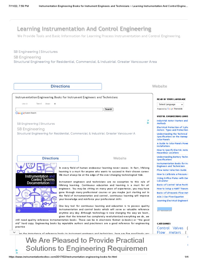 Instrumentation Engineering Books For Instrument Engineers and ...