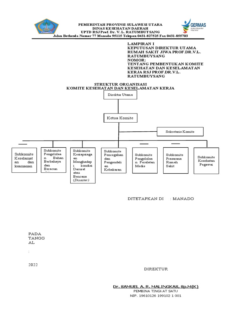 STRUKTUR ORGANISASI KOMITE K3RS (MFK 2) | PDF