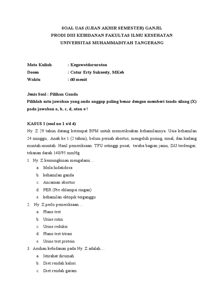 Soal Uas Gadar | PDF