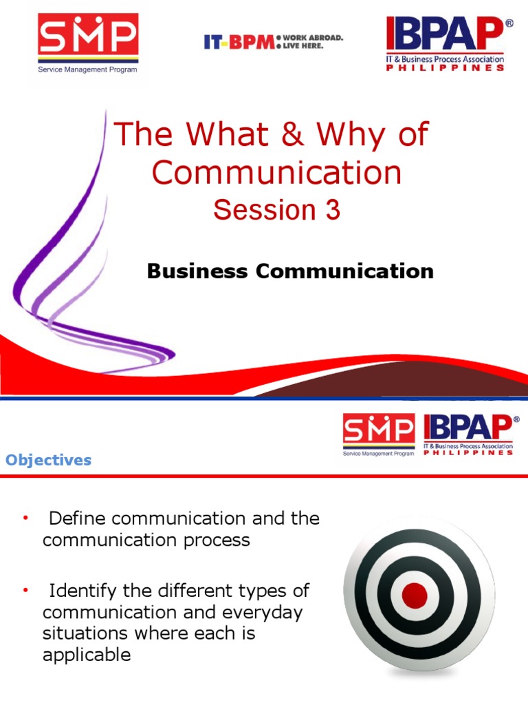 The What & Why of Communication: Session 3 | PDF | Communication ...