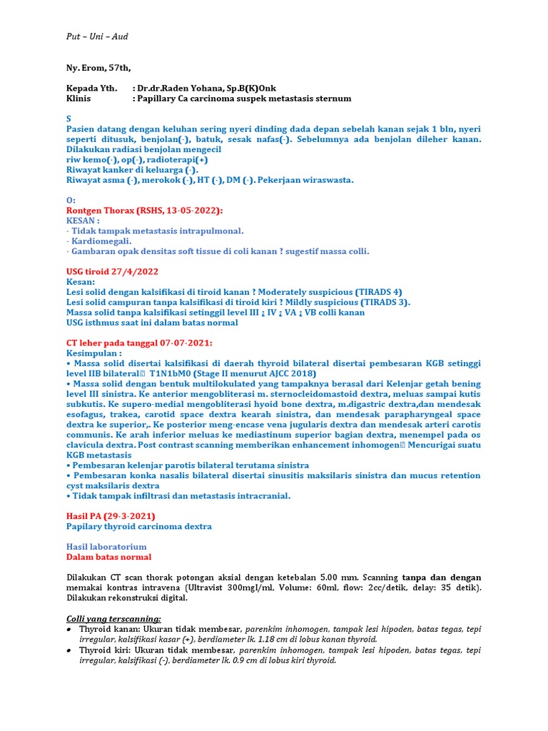 Erom, Ca Thyroid, Meta KGB | PDF