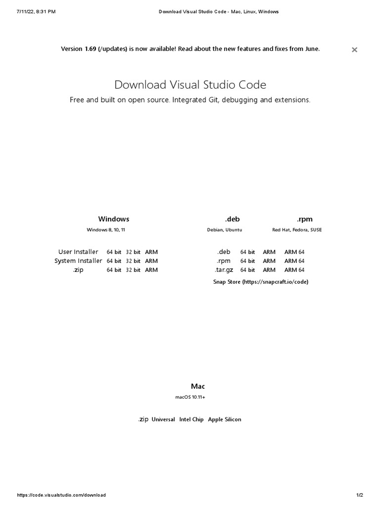 Visual Studio Code - Mac, Linux, Windows | PDF | Microsoft Windows ...