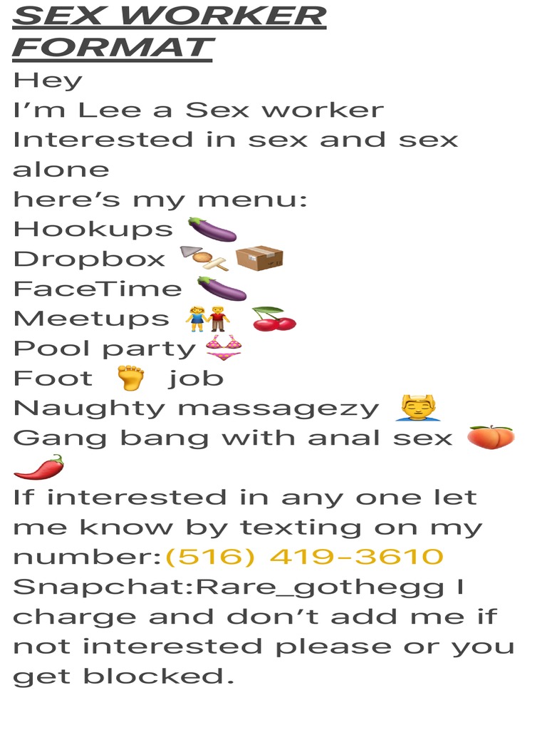 Sex Worker Format Pdf