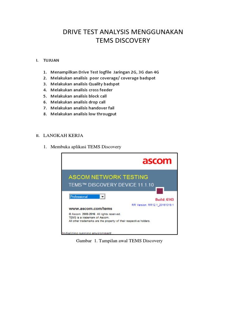 Drive Test Analysis Menggunakan TEMS DISCOVERY | PDF
