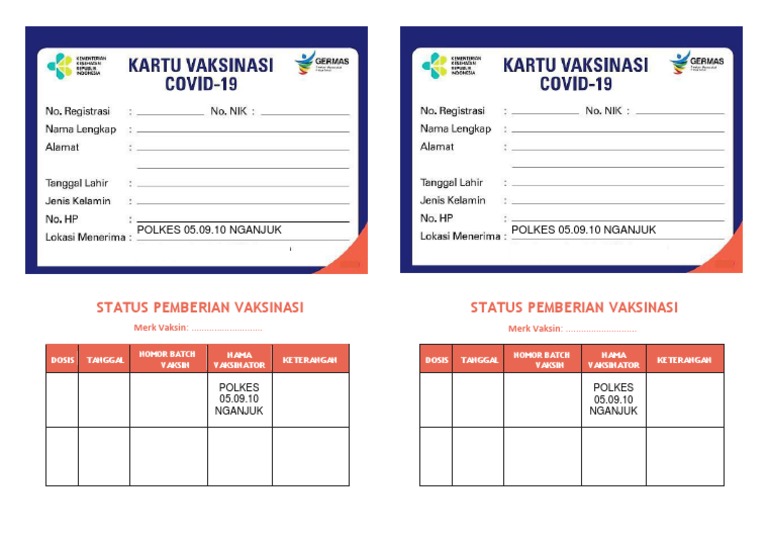 Kartu Vaksin Manual | PDF