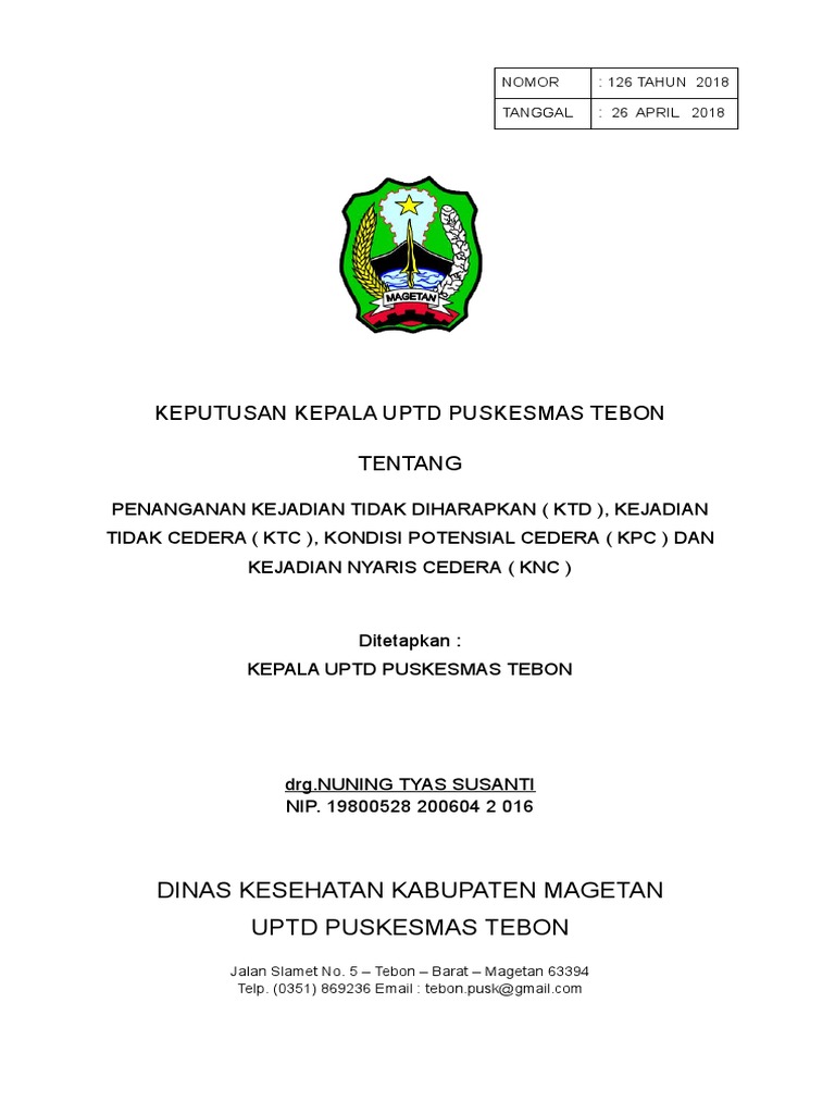 SK Penanganan KTD, KTC, KPC, KNC | PDF