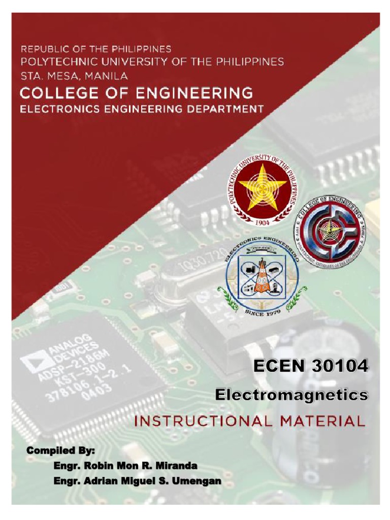 Electromagnetics Course Guide ECEN 30104 | PDF | Capacitance | Dielectric