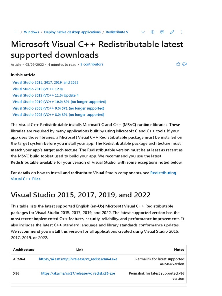 Deploy native desktop apps with latest Visual C++ Redistributables ...