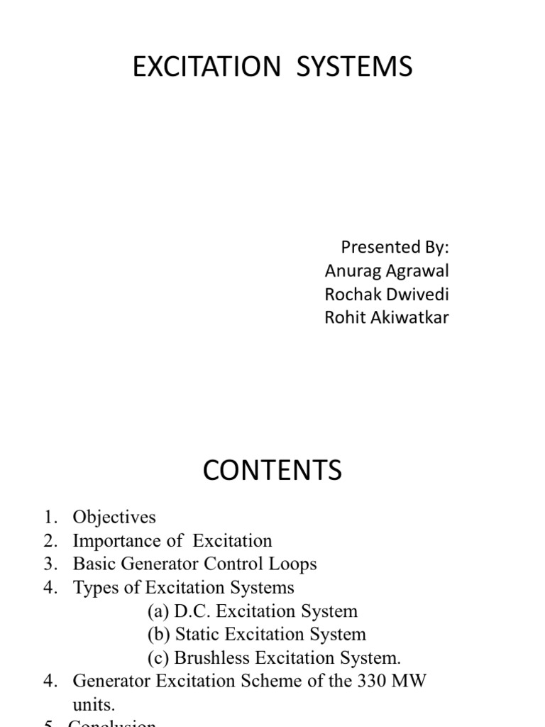Types Of Excitation System Pdf