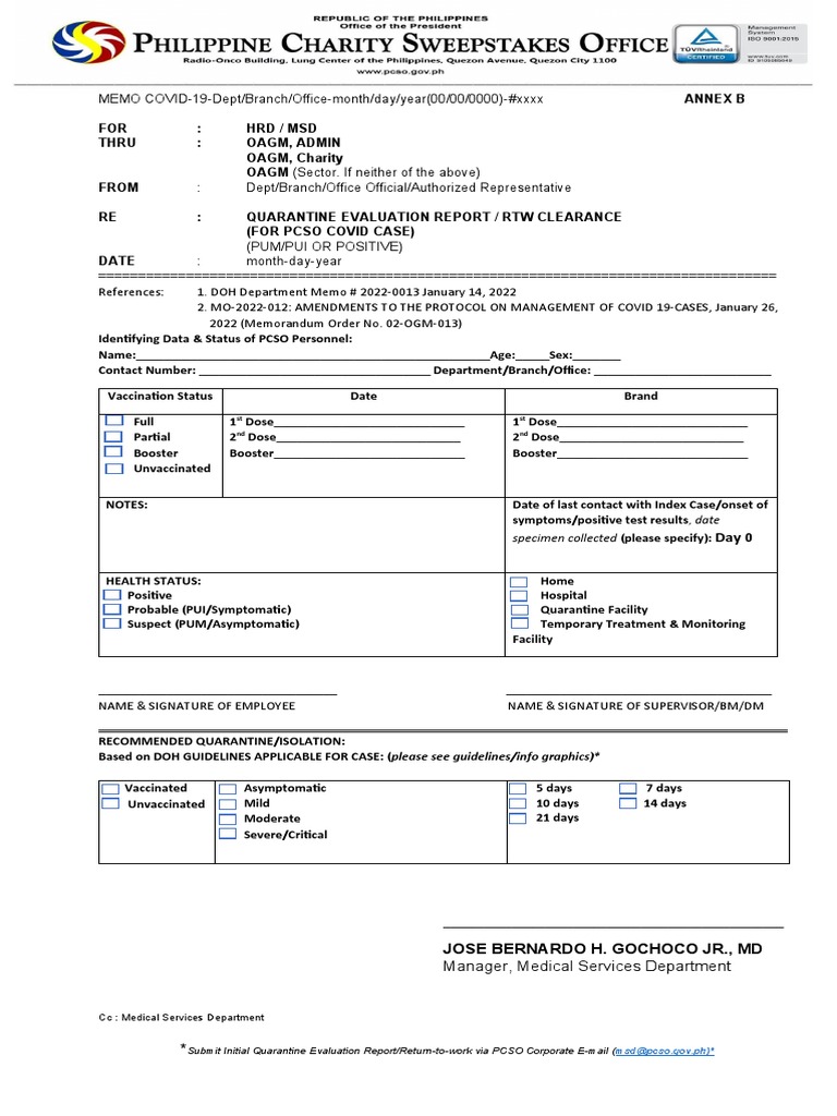 COVID-19 Quarantine Evaluation Report | PDF | Global Health | Public Health