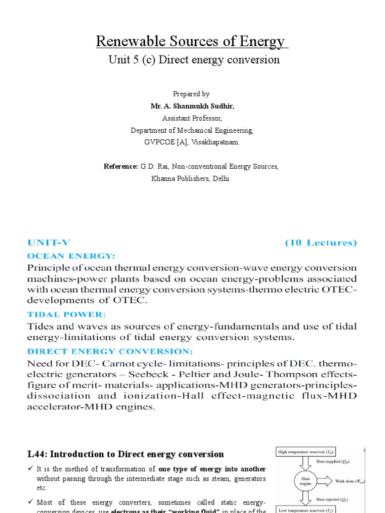 5 (C) Direct Energy Conversion | PDF | Electrical Engineering ...