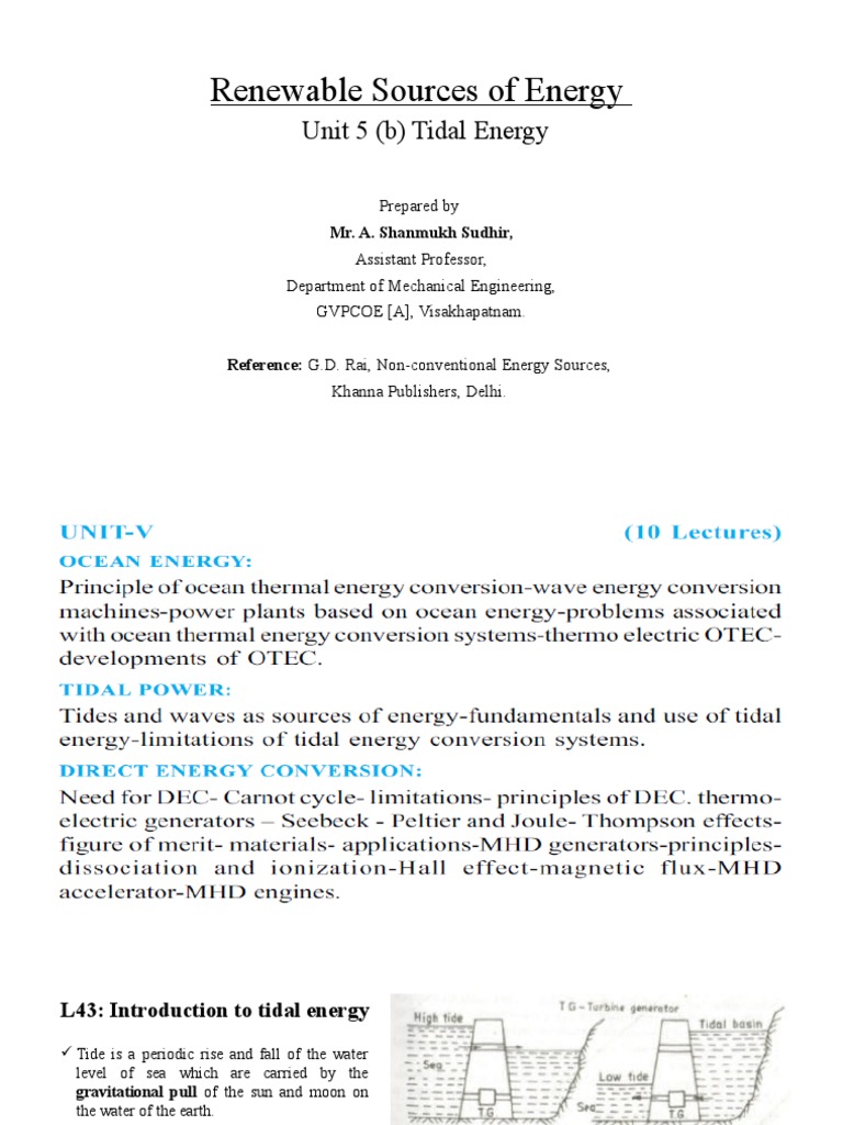 Harnessing the Power of Tides: An Overview of Tidal Energy Generation ...
