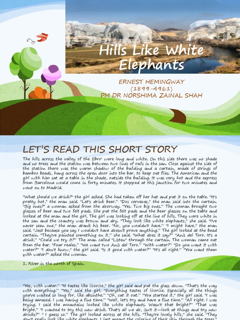 Hills Like White Elephants PowerPoint | Download Free PDF | Genre | Poetry