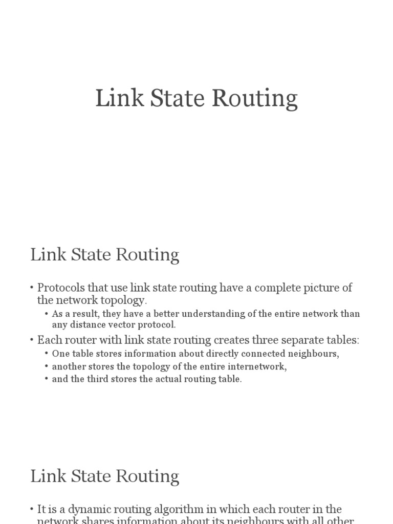 Link State Routing | PDF | Routing | Router (Computing)