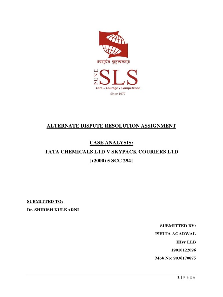 Adr Case Analysis. | PDF | Arbitration | Alternative Dispute Resolution