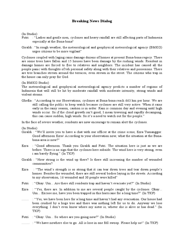 Breaking News Dialog | Download Free PDF | Rain | Meteorology