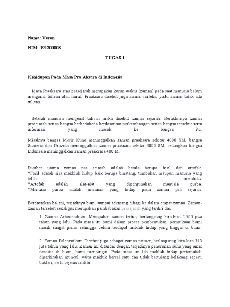 Tugas-Tugas Sejarah Indonesia | PDF