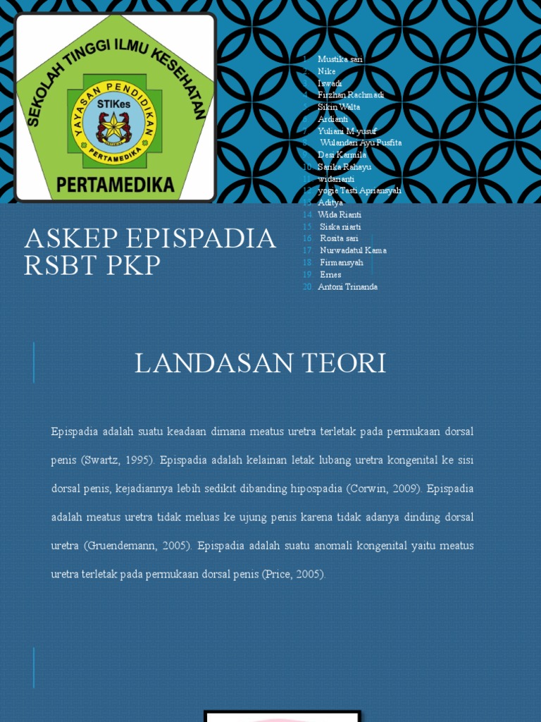 Teori Dan Askep Epispadia RSBT PKP | PDF